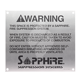 Ansul Warning Plate Evacuate Area Sapphire Novec-1230 Outside Room ...