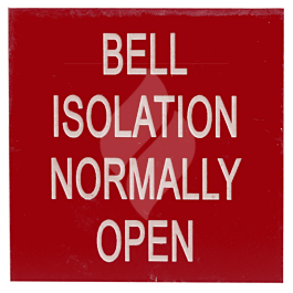 Label "Bell Isolation Normally Open" 50 x 50mm - Fire Systems Products ...